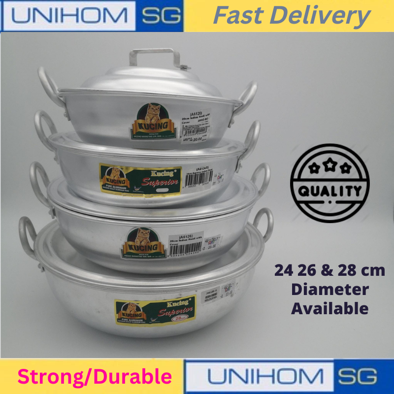 UnihomSG [ReadyStock] High Quality Aluminium Indian Pot Indian Kwali ...