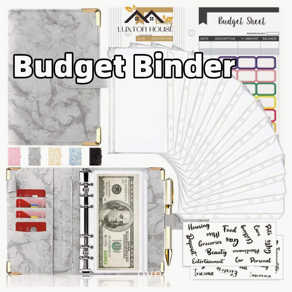 {SG} A6 Cash Money Budget Binder with Zipper Envelopes Cash Binder ...