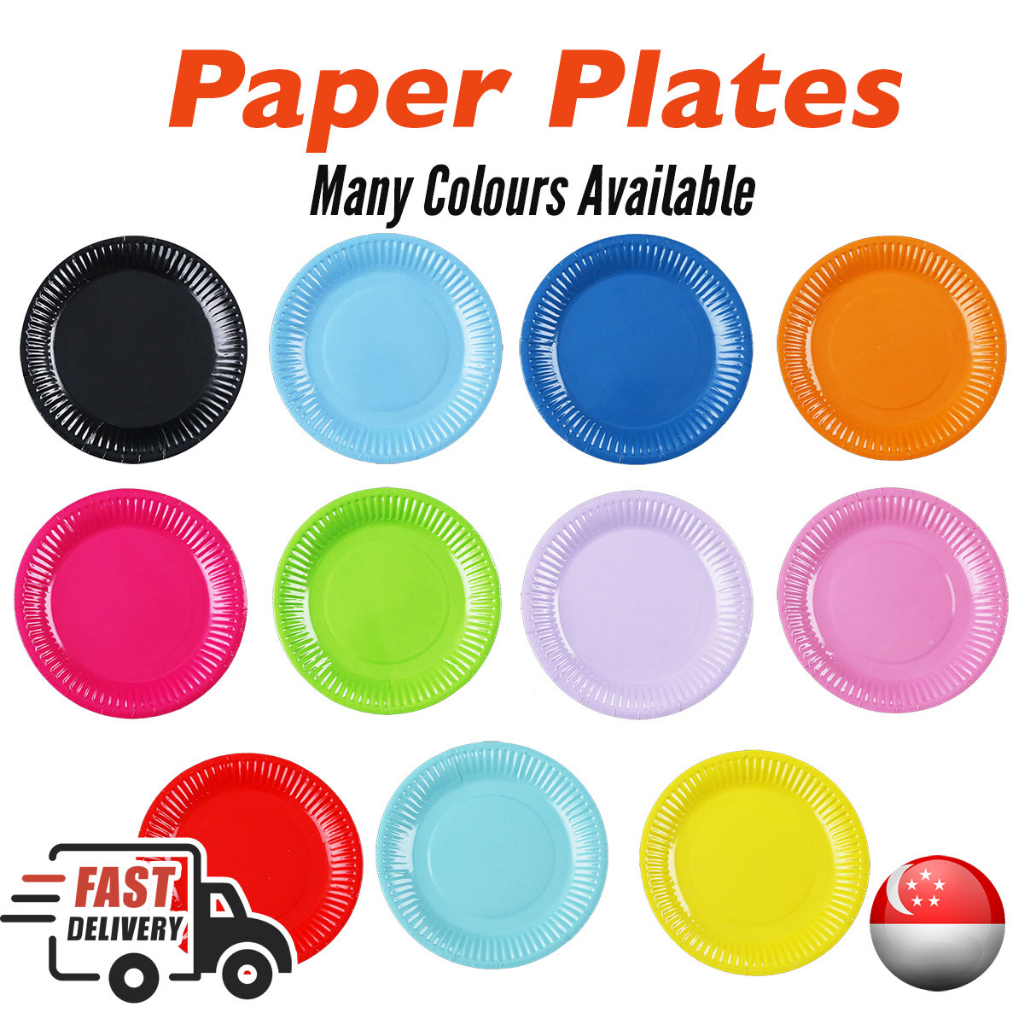 [SG SELLER] Party Paper Plates Birthday Cake Serving, Dessert Table ...