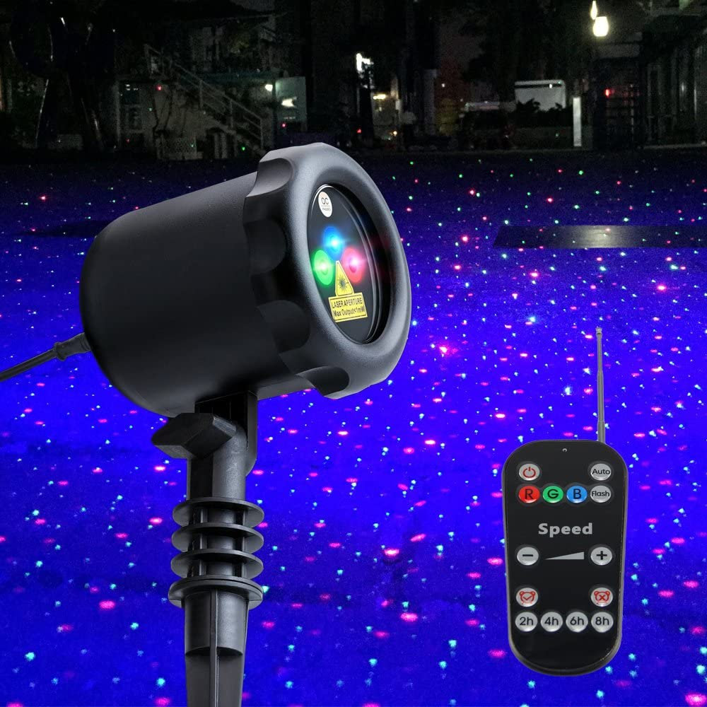 poeland Garden Lights Outdoor Star Projector Static Firefly with Led ...