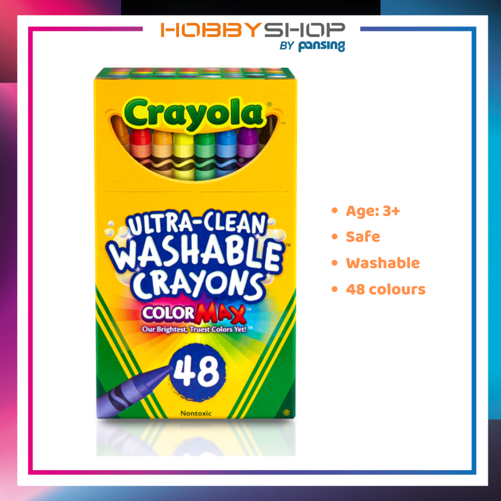 Crayola 526948 Ultra-Clean Washable Crayons, 48 colors (Age:3 ...