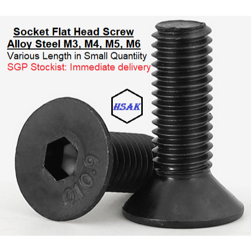 Socket Flat Head Screw - M3, M4, M5, M6, M8 and M10 Alloy Steel - DIY ...