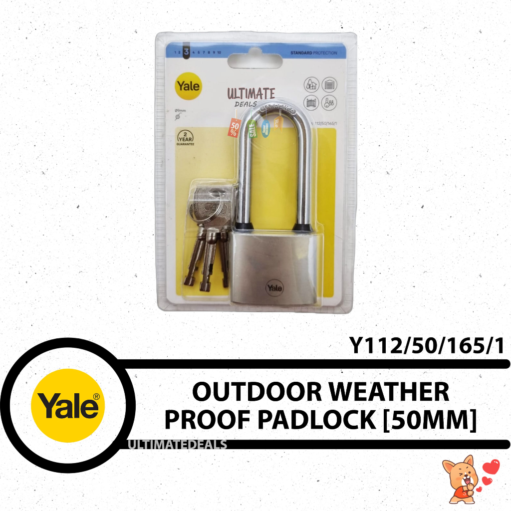 YALE Y112/50/165/1 - Outdoor Weather-Proof Iron Disc Long-Shackle ...