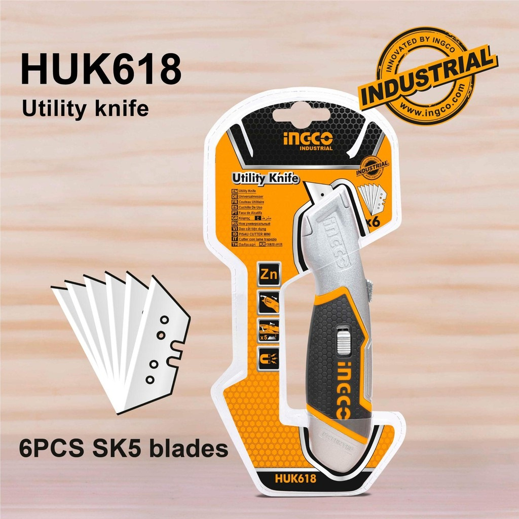 INGCO UTILITY KNIFE W/6 SK5 BLADES HUK618 HUKB611 | Shopee Singapore