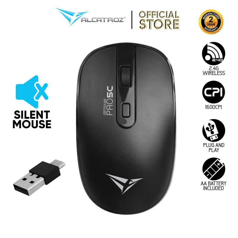 Alcatroz Airmouse Pro 5C Silent Click Wireless Mouse | 2.4G Wireless ...