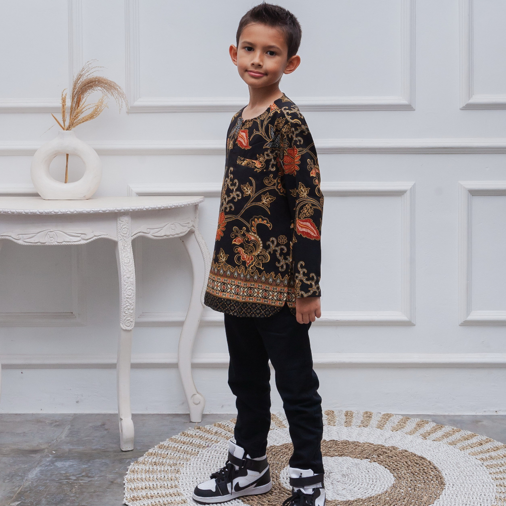 Black Gold Signature Kurta Batik Boys | Shopee Singapore