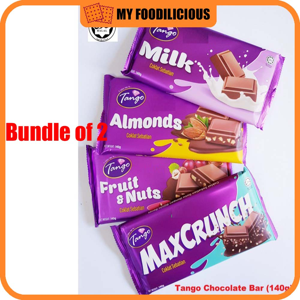Tango Chocolate Bar - 140g Almond/Maxcrunch/Milk/Fruit&Nuts | Shopee ...