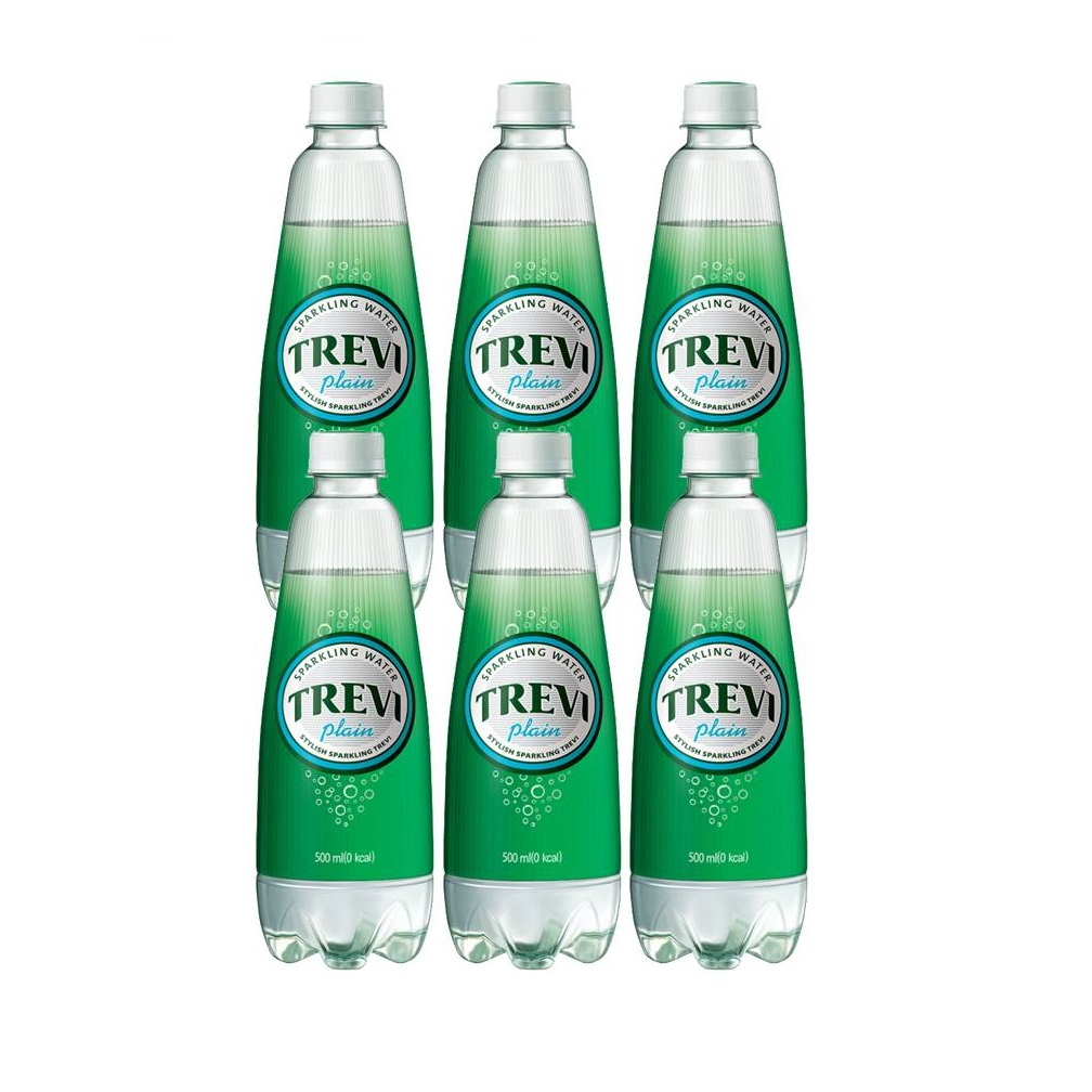 LOTTE Trevi Sparkling Water Plain - Pack (6 x 500ml) | Shopee Singapore