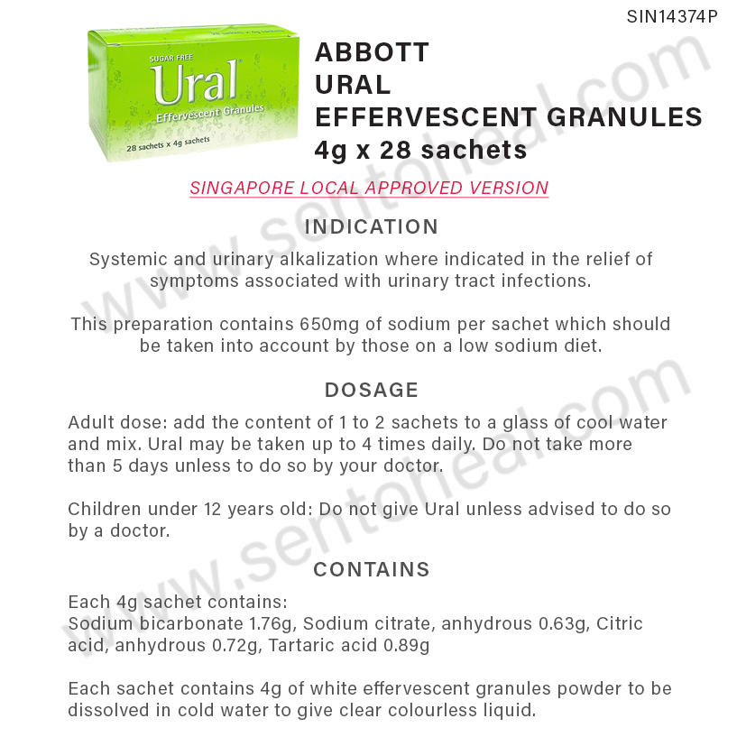 Abbott Ural Effervescent Granules 4g x 28 sachets - SG APPROVED VERSION ...