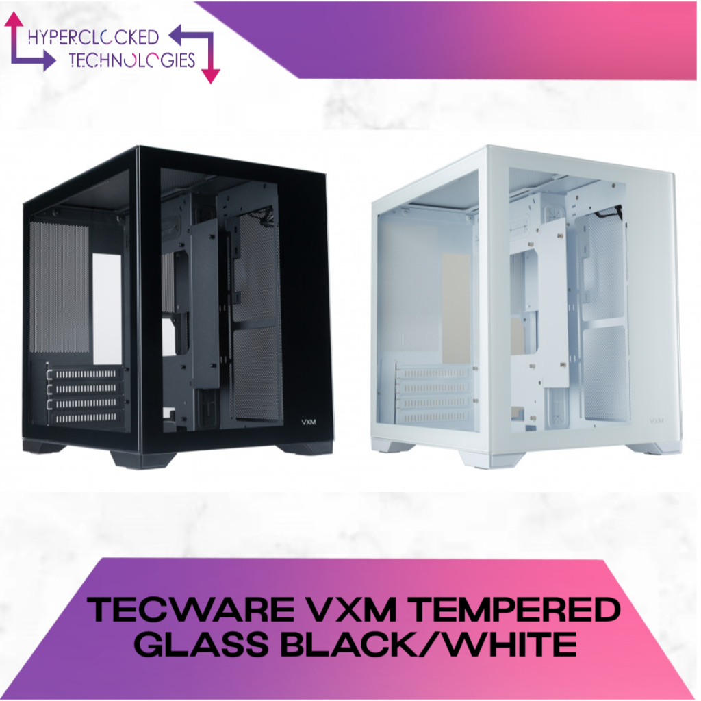 Tecware VXM TG TEMPERED GLASS Black/White PC Desktop Chassis Case ...
