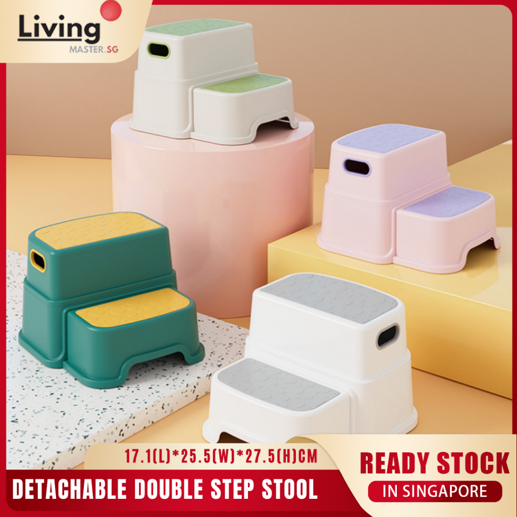Foldable Kids 2-Step Stools / Toilet Potty Training stool / Detachable Toddler Non-Slip Bathroom ...
