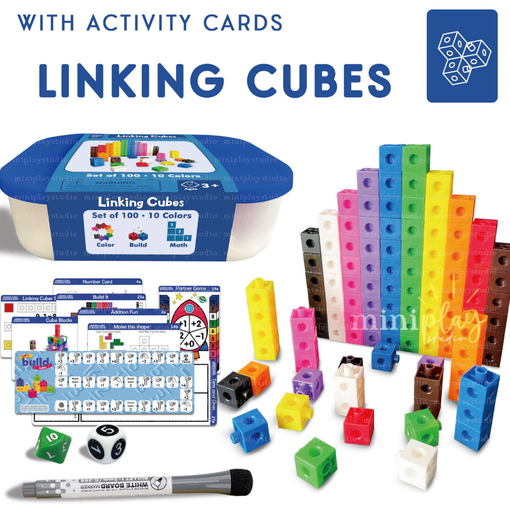 🌟 SG LOCAL STOCK 🌟 Linking Cubes Math STEM Educational Montessori Toy ...