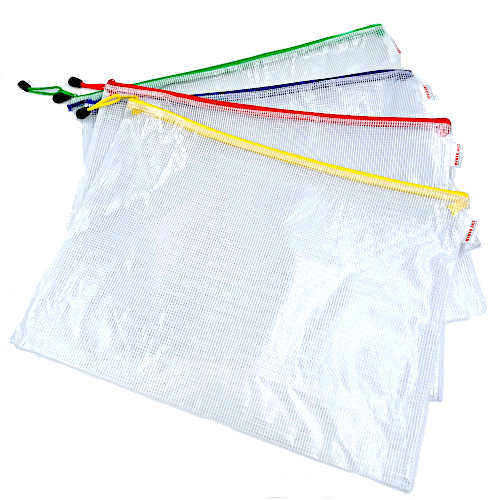 [SG Local] PVC Mesh Zip Bag A3 A4 A5 file folder clear mesh bag with ...