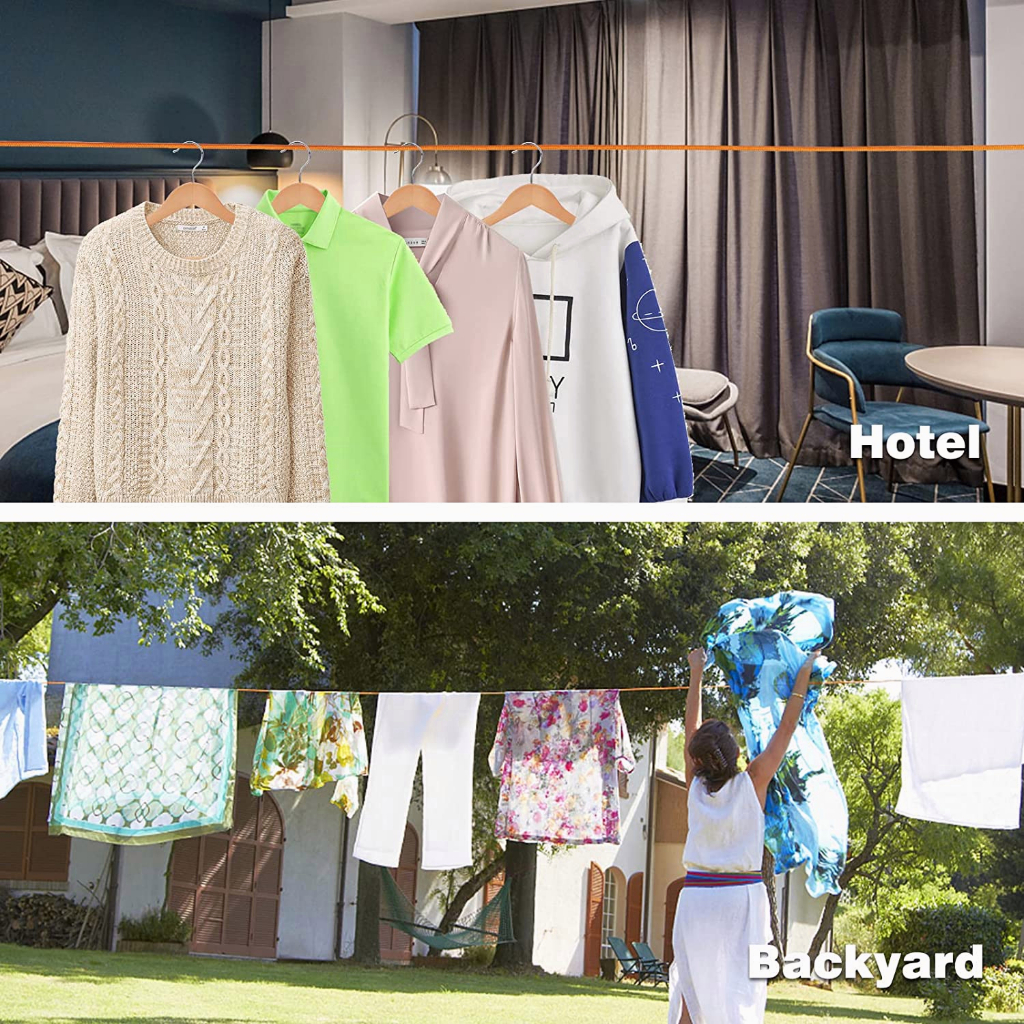 【SG】8M Retractable Clothesline Indoor Outdoor Clothes Hanger Adjustable ...