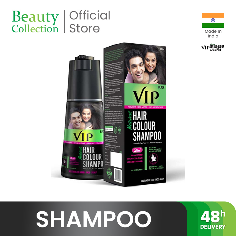 [SG LOCAL SELLER] VIP NATURAL HAIR COLOR SHAMPOO (BLACK) | Shopee Singapore
