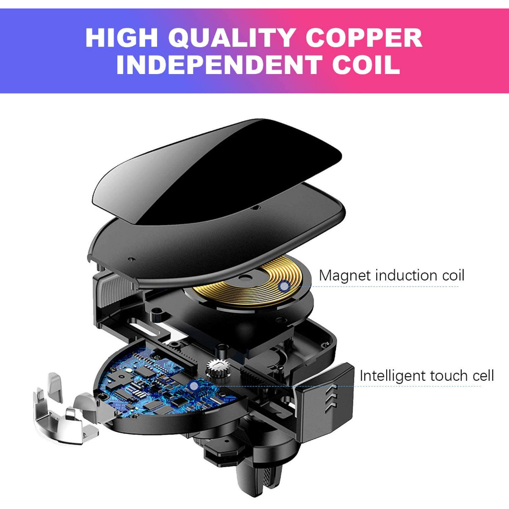 (Air vent Clamp not included) Tminnov Wireless Charger Mount ,Touch ...