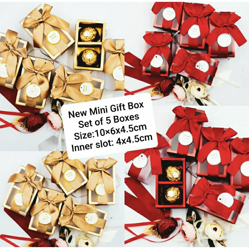 New Mini Gift Boxes for chocolate, macarons! Set of 5pc | Shopee Singapore