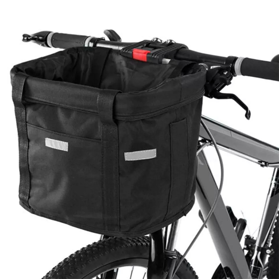 Bicycle Handlebar Basket Foldable Detachable Front Frame Pannier ...