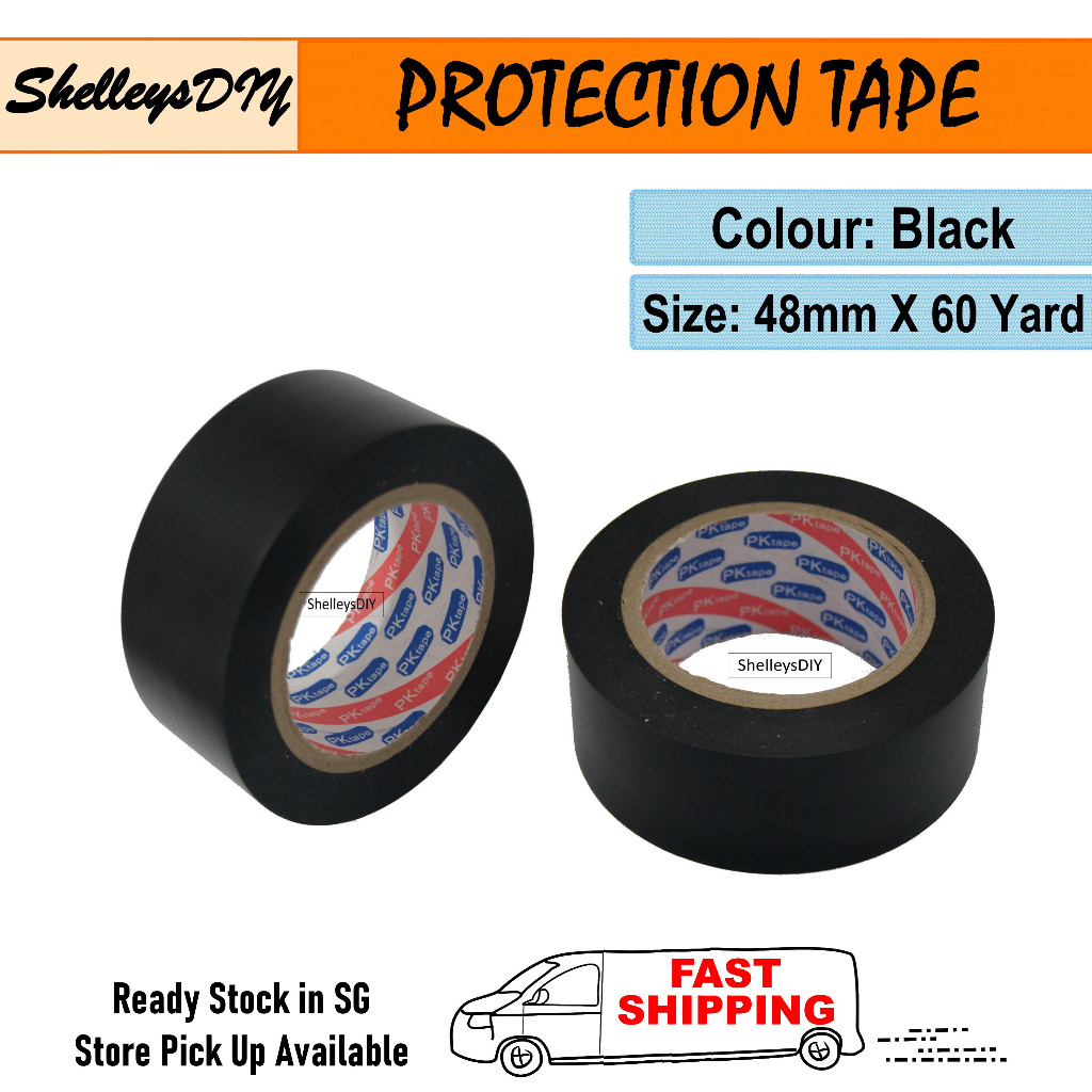 48MM X 60 Yards PVC PROTECTION TAPE BLACK | Shopee Singapore