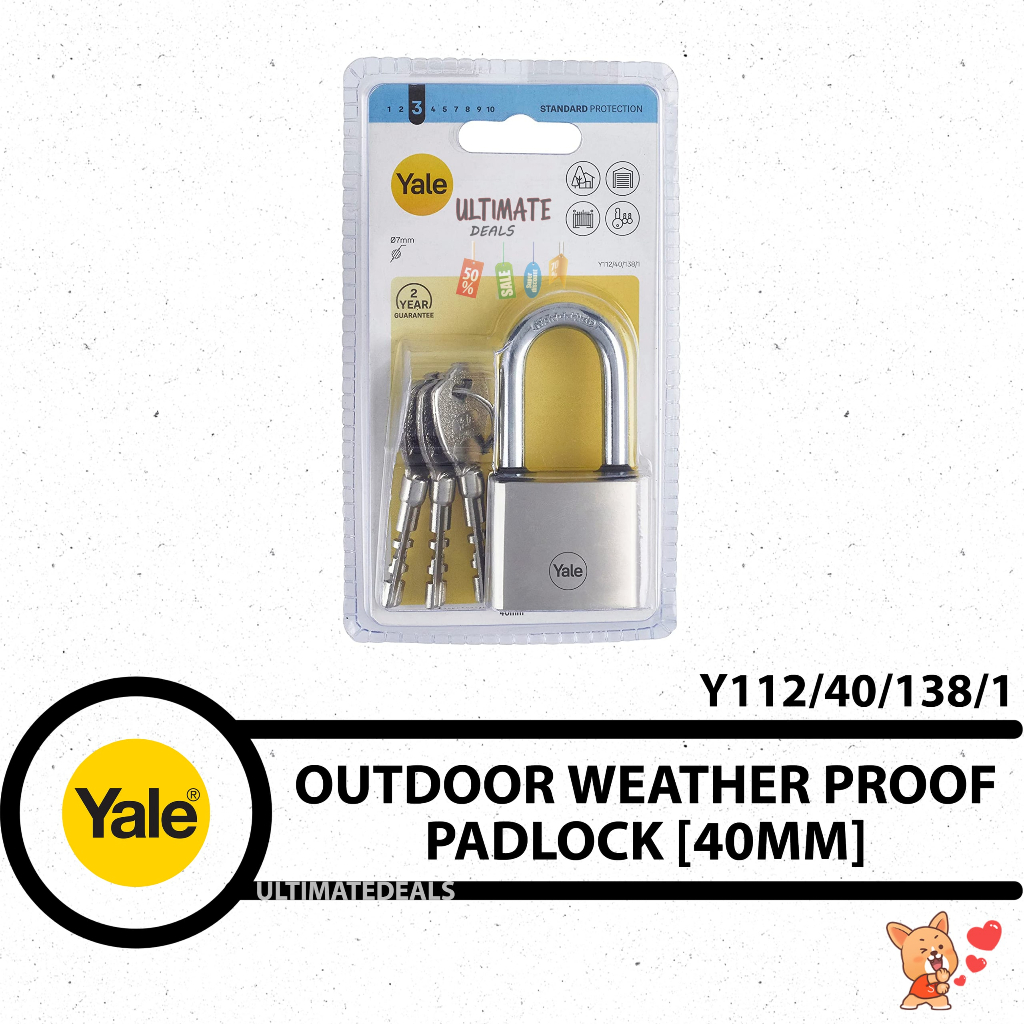 YALE Y112/40/138/1 - Outdoor Weather-Proof Iron Disc Long-Shackle ...