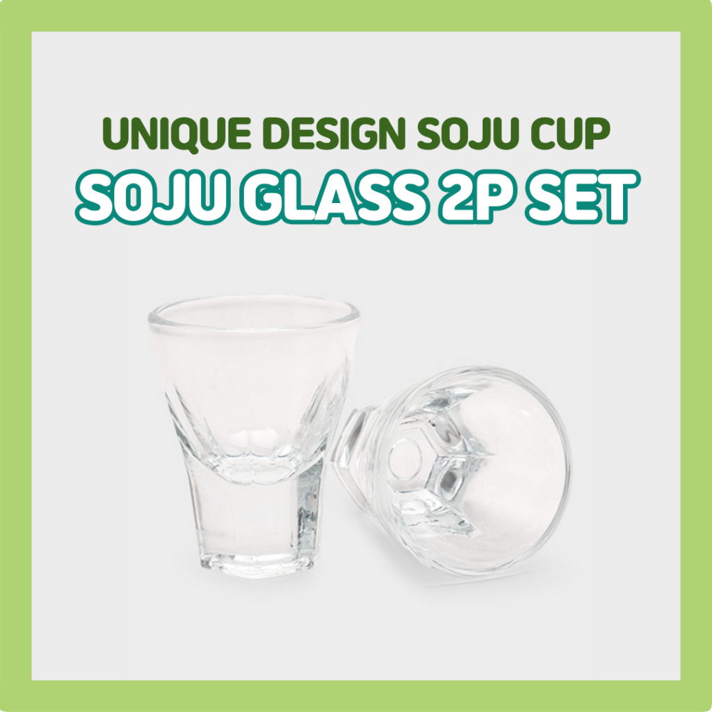 SOJU GLASS 2P SET / Unique Design Korean Liquor Drinking Clear Glasses Cup 45ml | Shopee Singapore
