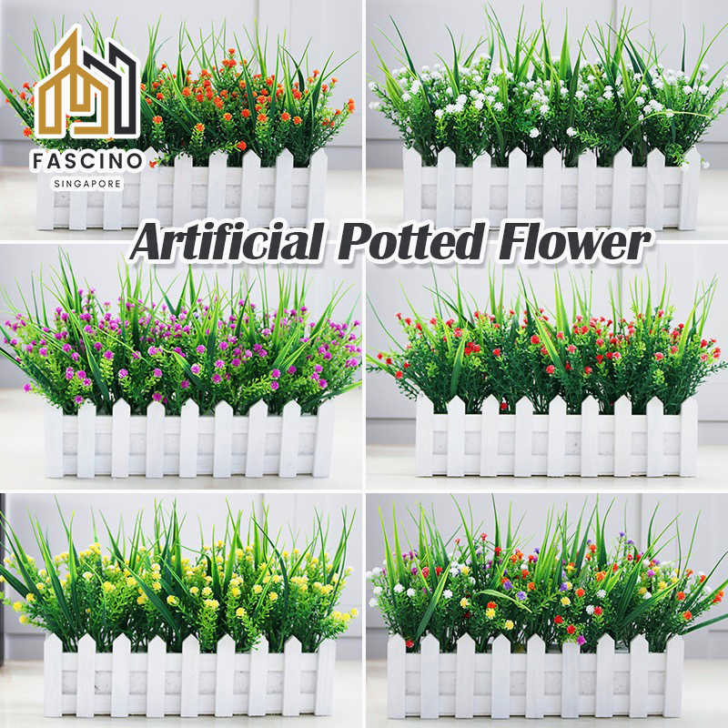 【SG】Fake Potted Plants Artificial Potted Flowers Faux Plants Lavender ...