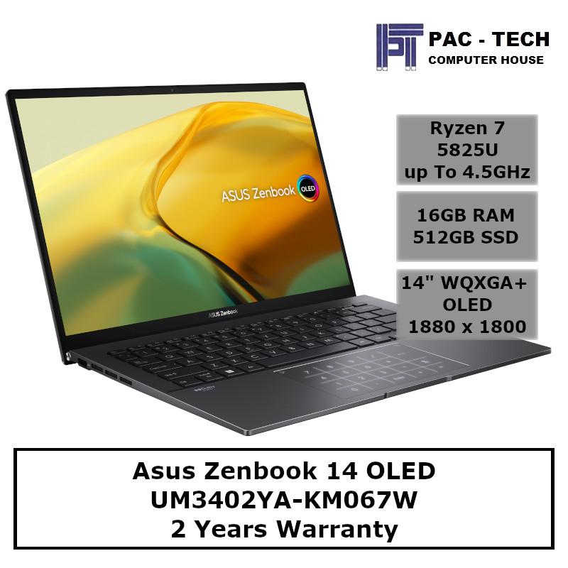 Asus Zenbook 14 OLED UM3402YA-KM067W | Ryzen 7 | 16GB RAM | 512GB SSD ...