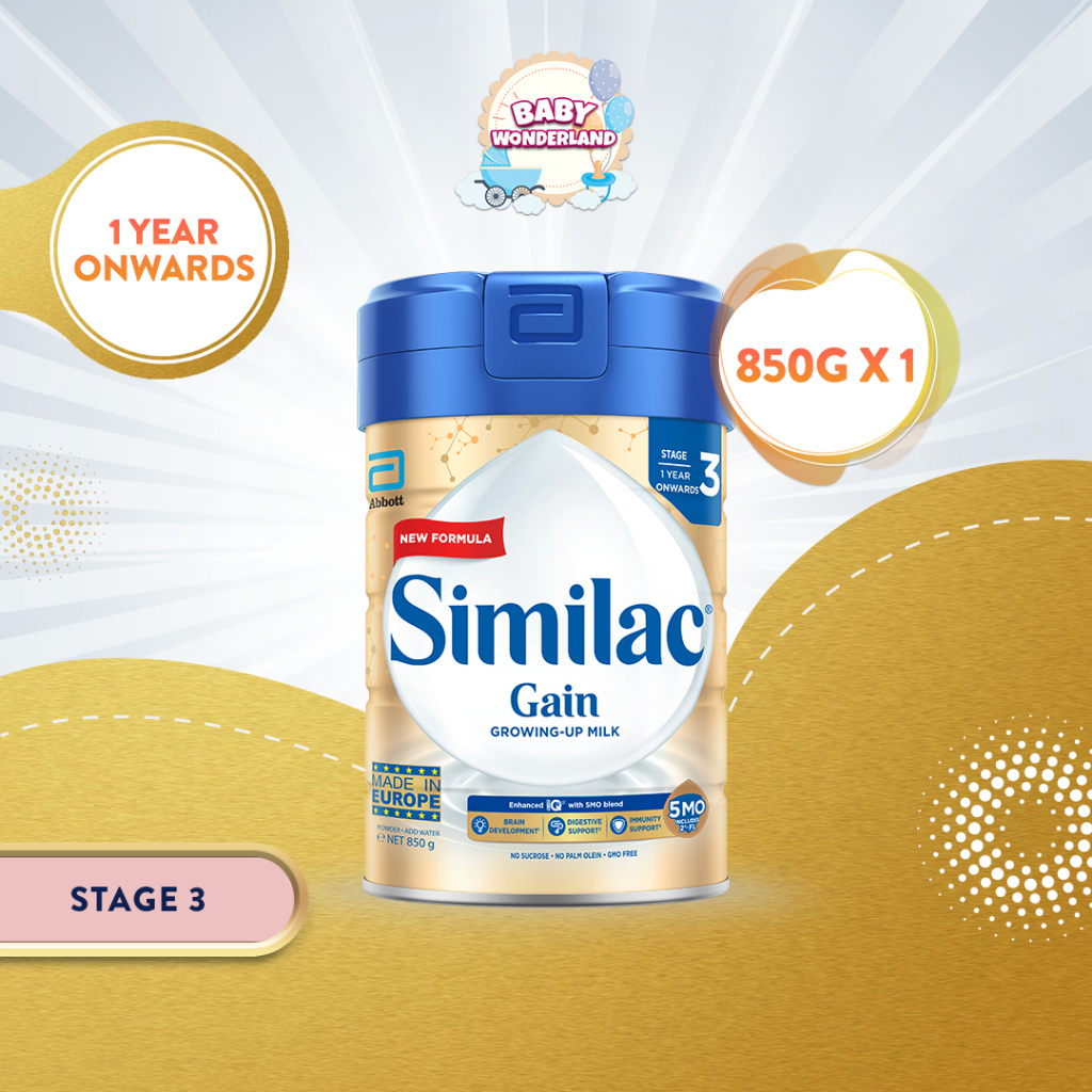 [Single Tin] Abbott Similac Gain 5MO Stage 3 Growing-Up Baby Milk ...