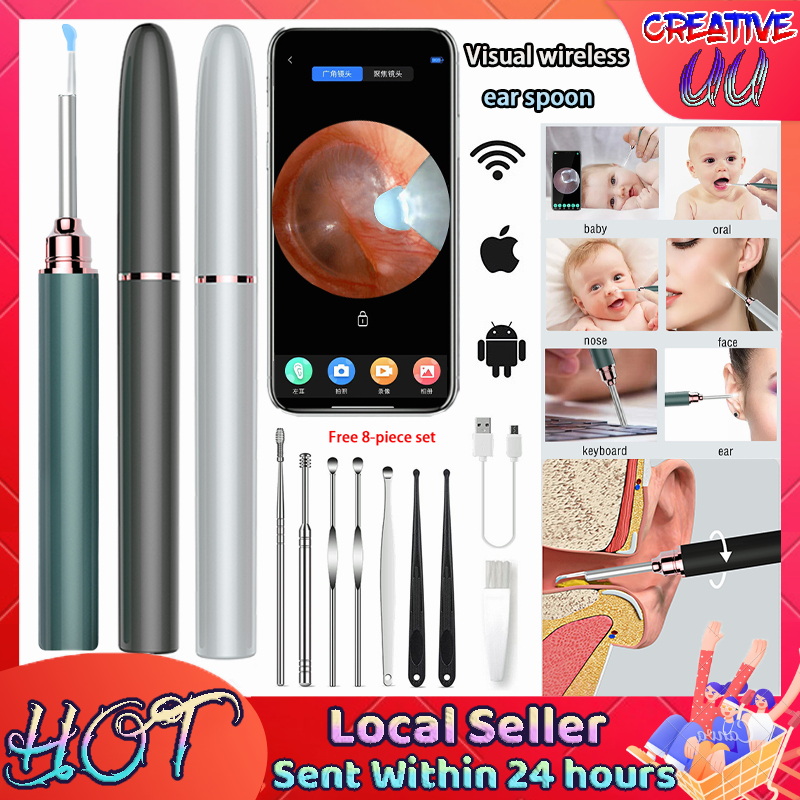 🔥【SG Ready Stock】🔥 Wireless Smart Visual Ear Cleaner Otoscope Ear Wax ...