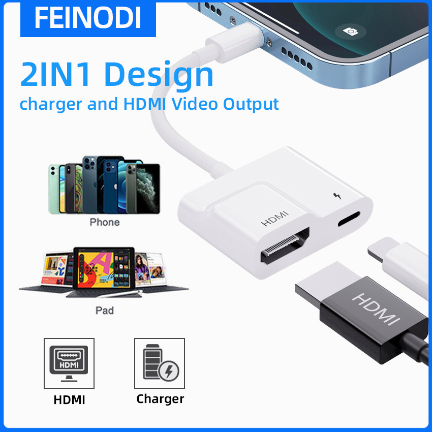 FEINODI Light-ing to HDMI USB3 OTG digtial AV adapter,phone to TV ...