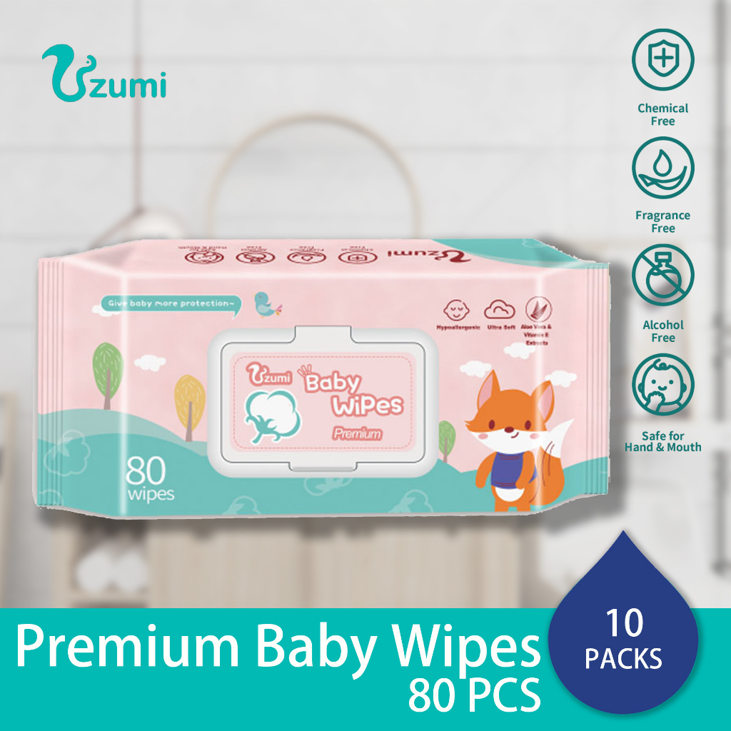[SGS Certified] 800s Uzumi Premium Baby Wipes Organic Extract | Aloe ...
