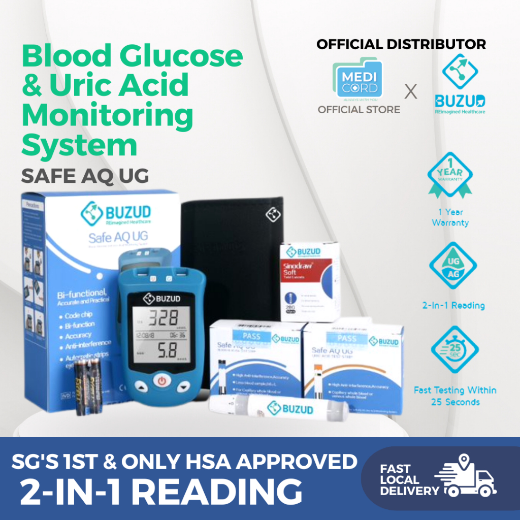 [Official Store] Buzud Safe AQ UG Blood Glucose and Uric Acid ...