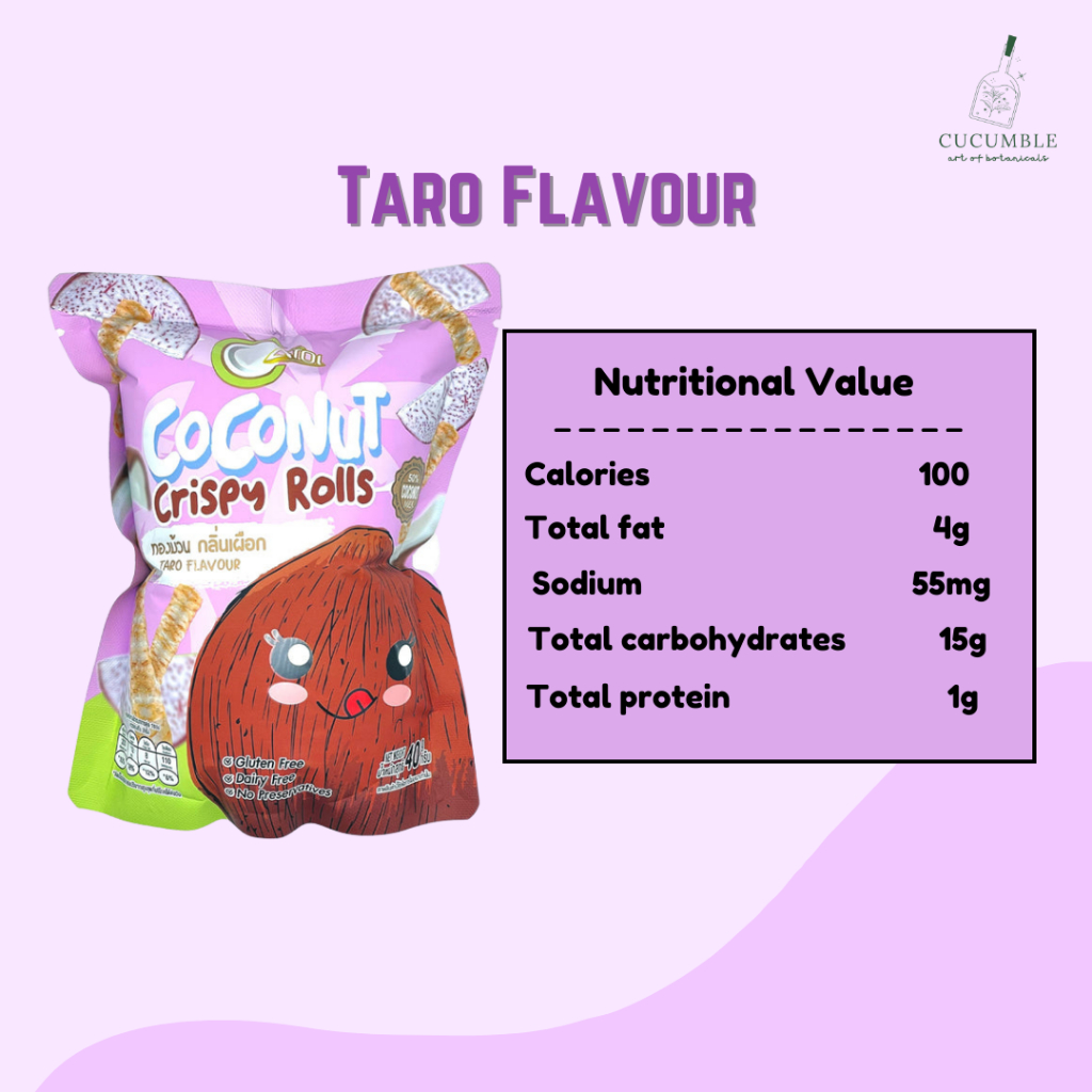 Aroi Crispy Coconut Roll Thai Healthy Snack Fruit Chip Crisp - 40g ...