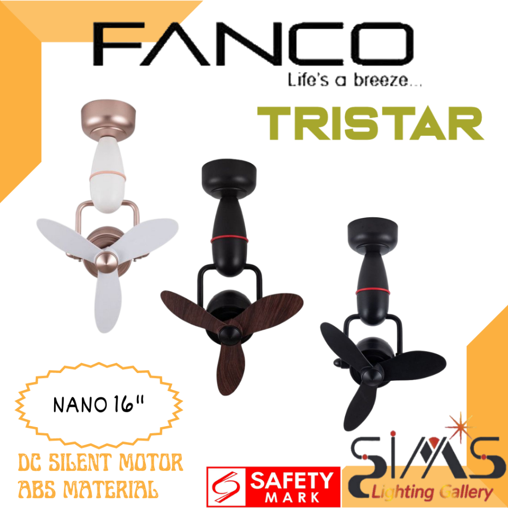 FANCO corner fan NANO 16" dual hanging system TRISTAR DC motor Series ...