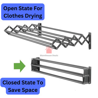 Stainless Steel Bathroom Retractable Towel Rack Hanger (60cm/80cm ...
