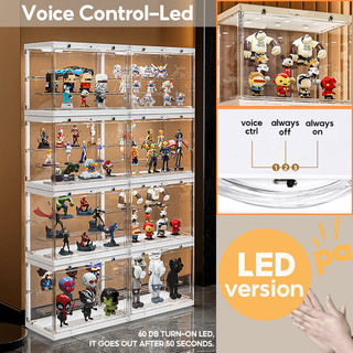 LED Light Popmart Display Box Acrylic Display Case Blind Box Figurine ...