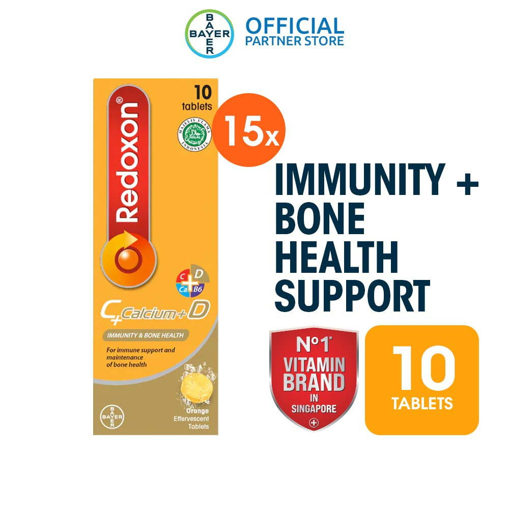 [Bundle of 15] Redoxon C+Calcium+D Orange 10 Effervescent Tablets Exp ...