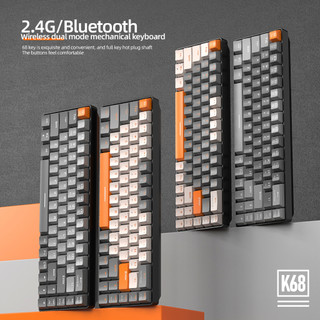 Wireless Bluetooth Mechanical Keyboard with USB-A and Type-C Dongle ...
