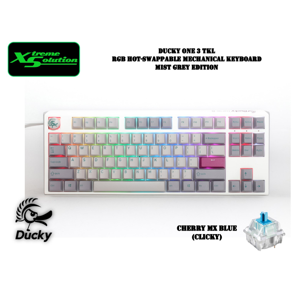 Ducky One 3 Tenkeyless Mist Grey - Wired TKL RGB Hotswappable ...