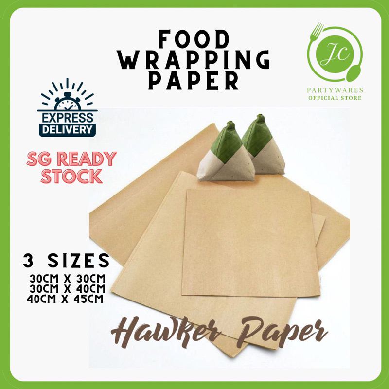 SG READY STOCK - Food Wrapping Paper / Hawker Paper (100 pcs +- / pkt ...