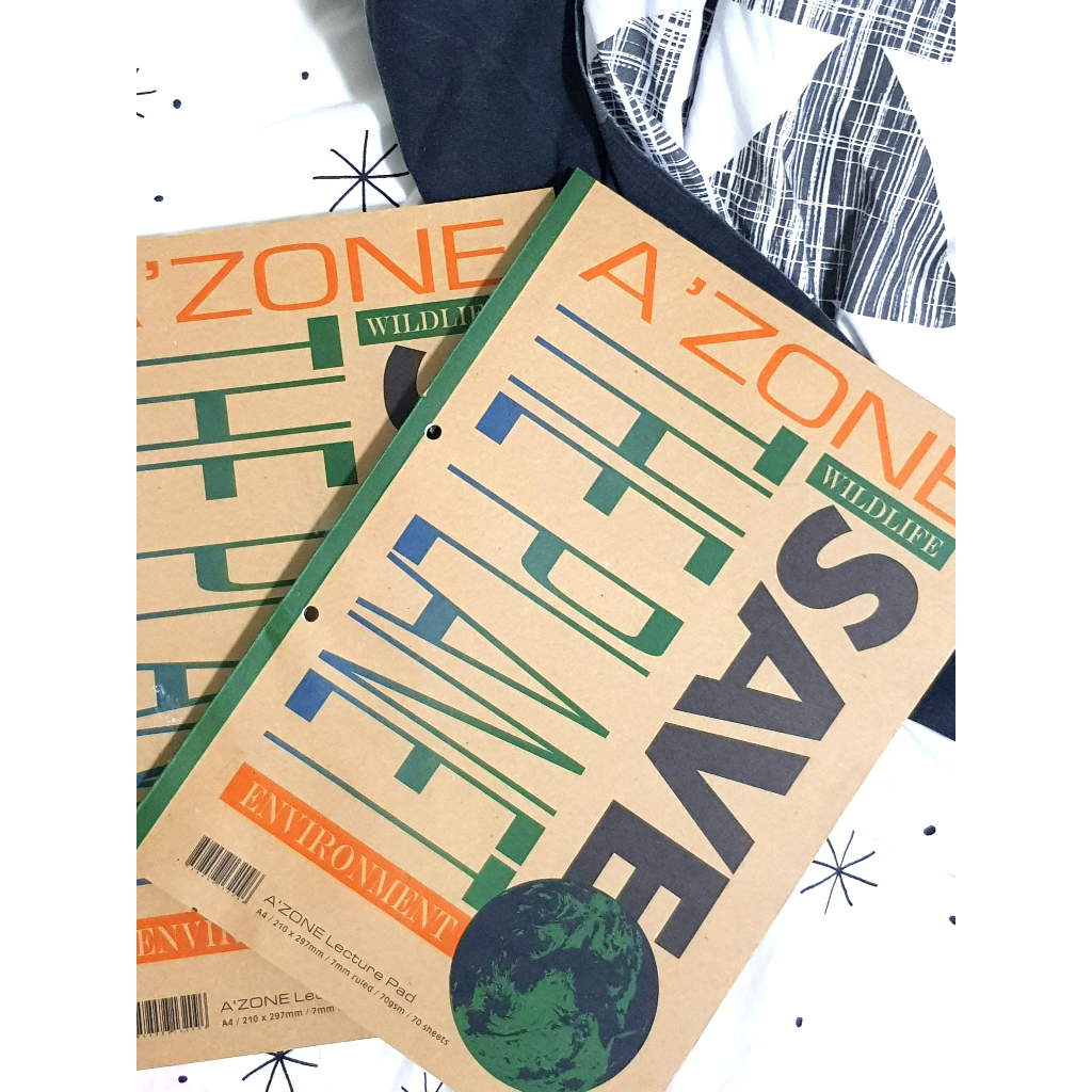 Azone Save The Planet Lecture Pad / A4 / A5/ A6 / 7mm ruled / 70 sheets ...