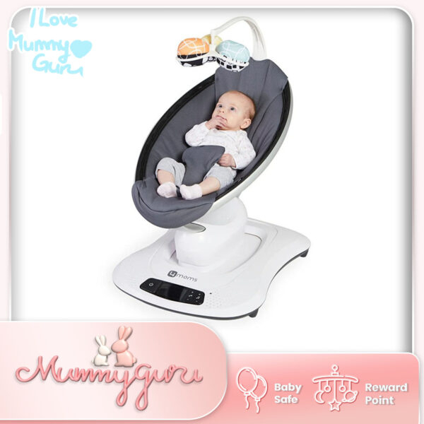 4moms MamaRoo Infant Seat Bouncer 4.0-Baby Swing (Dark Grey Cool Mesh ...