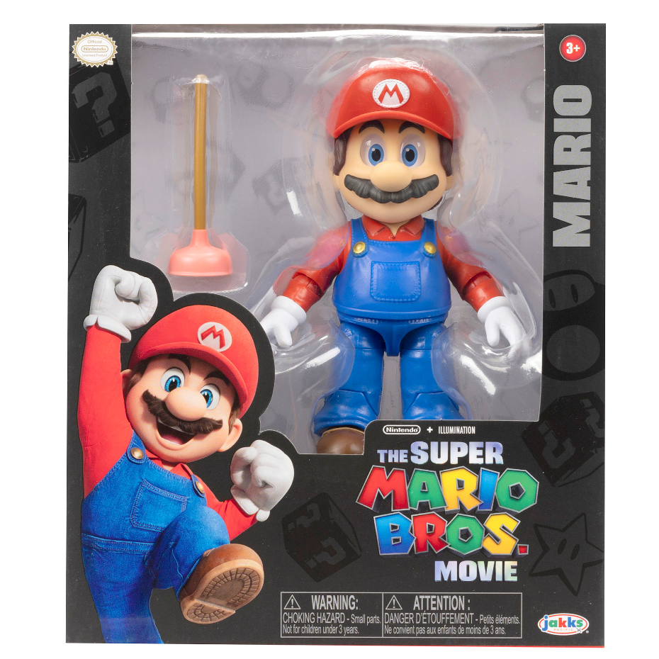 The Super Mario Bros. Movie 5-inch Figure Series, Mario Figure with ...