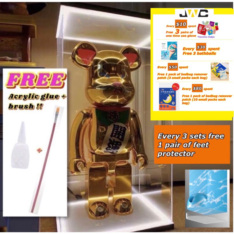 [Local Seller] READY STOCK! Bearbrick Casing 400% & 1000%! Wireless LED ...
