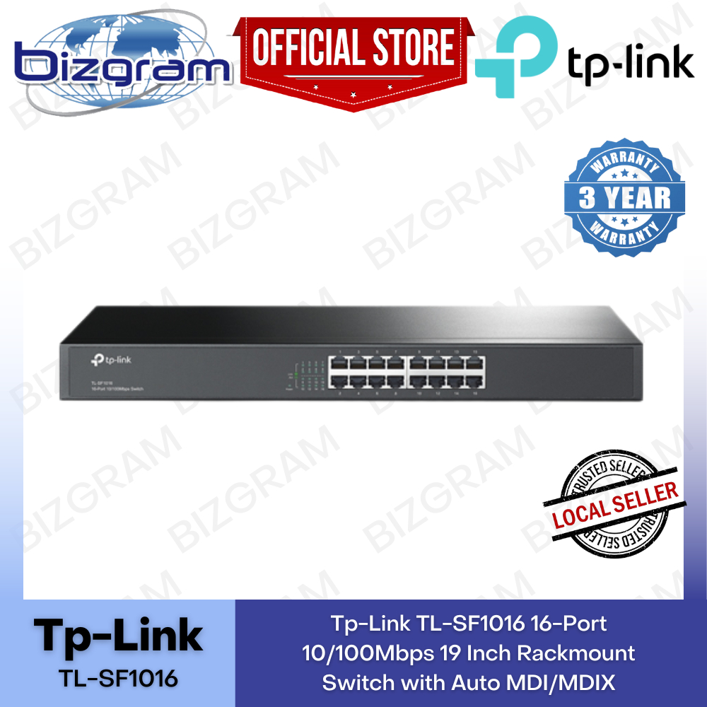 Tp-Link TL-SF1016 16-Port 10/100Mbps 19 Inch Rackmount Switch with Auto ...