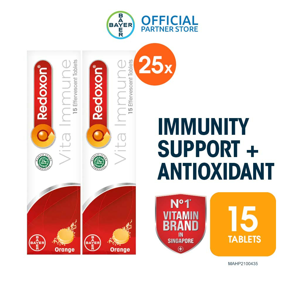 [Bundle of 25] Redoxon Vita Immune Orange Effervescent 15 Tablets Exp ...