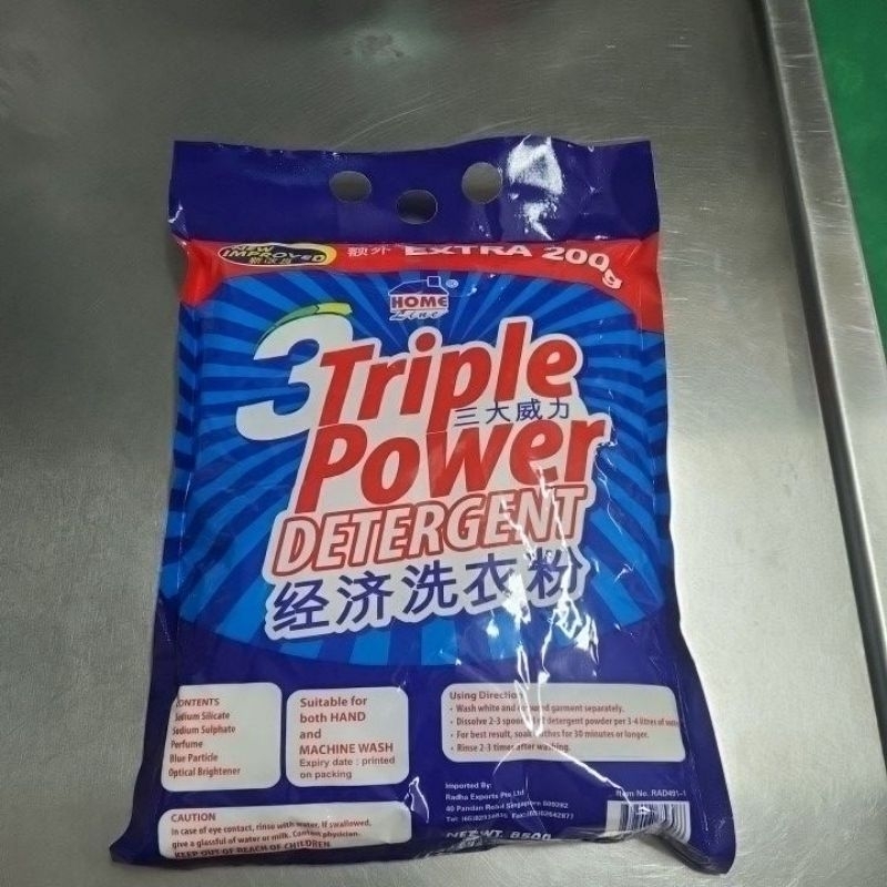Triple power detergent 850g | Shopee Singapore