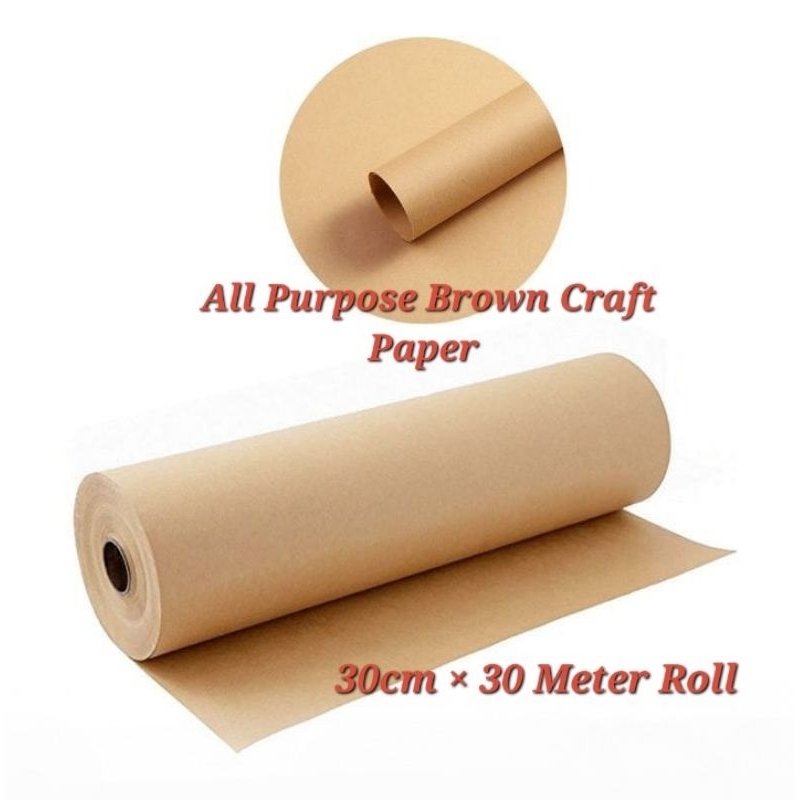 🇸🇬LOCAL SELLER🇸🇬 30cm by 30 meters Unbleached Brown Paper Roll | Shopee ...