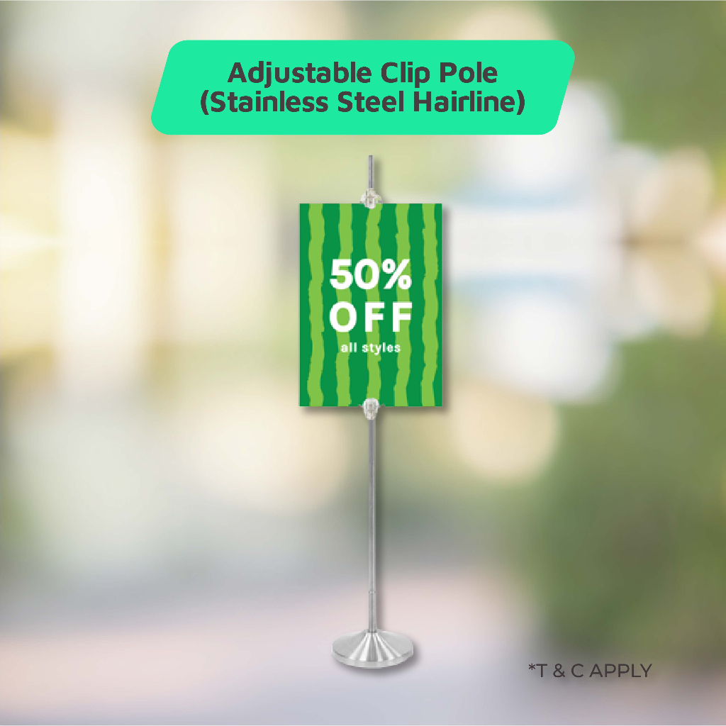 Adjustable Clip Pole (Stainless Steel Hairline) | Shopee Singapore