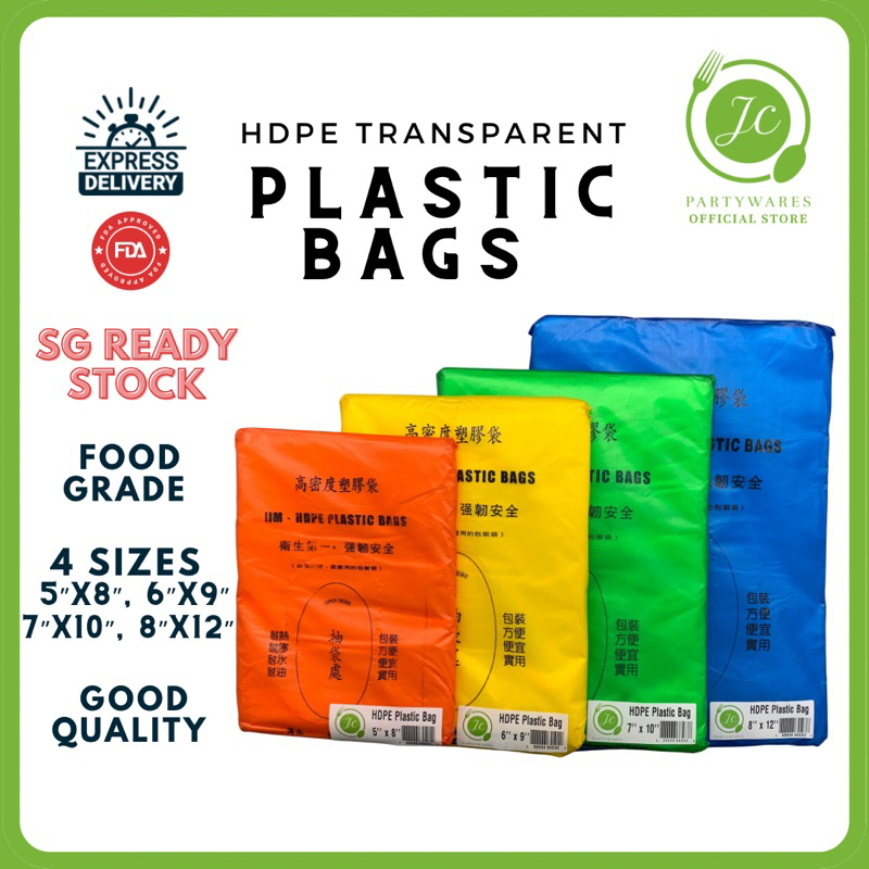 Sg Ready Stock Food Grade Hdpe Transparent Thin Pack Food